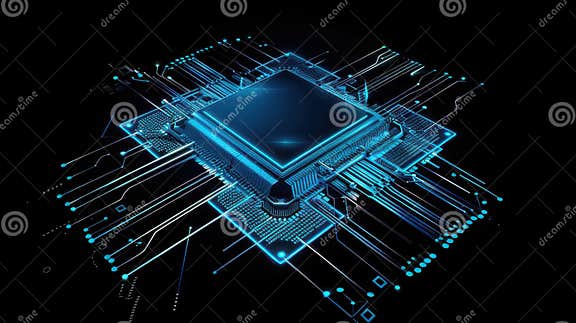High-Tech Processor Chip Illustrating Advanced Digital Connectivity and ...