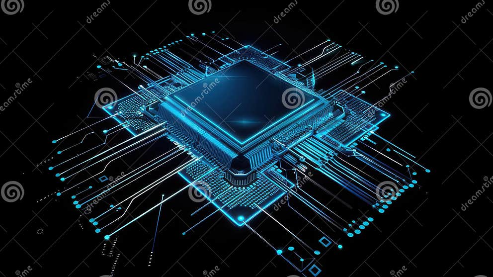 High-Tech Processor Chip Illustrating Advanced Digital Connectivity and ...