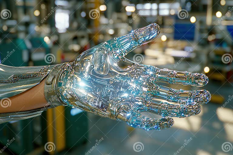 High-tech Prosthetic Hand Interacts with Touchscreen in Futuristic Lab ...