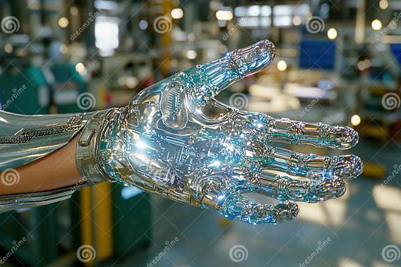 High-tech Prosthetic Hand Interacts with Touchscreen in Futuristic Lab ...