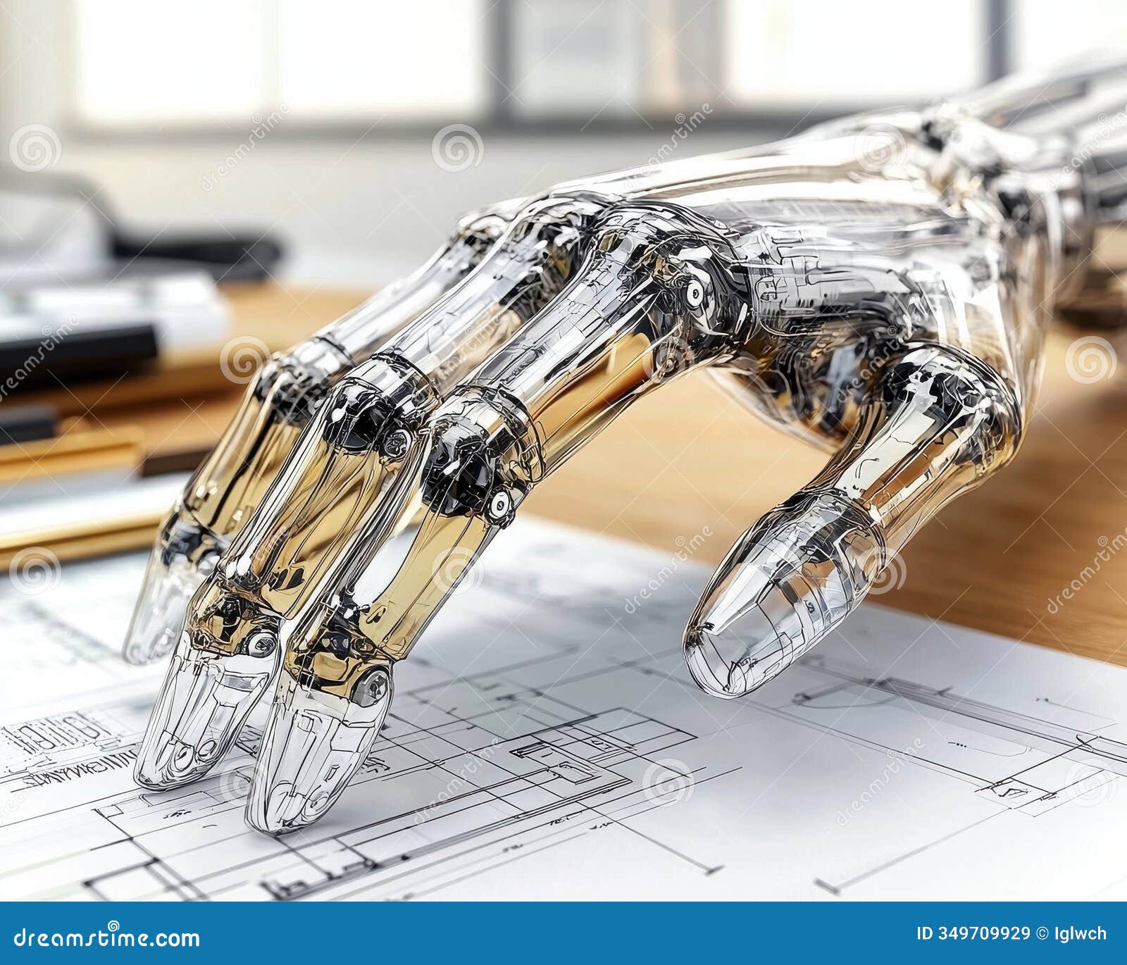 High-tech Prosthetic Hand on a Modern Workbench with Tools Stock Image ...