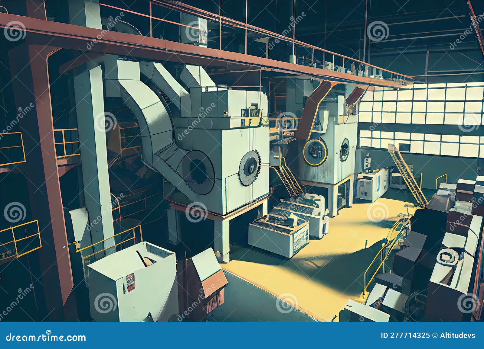 High-tech Pulp and Paper Manufacturing Facility with Robotic Equipment ...