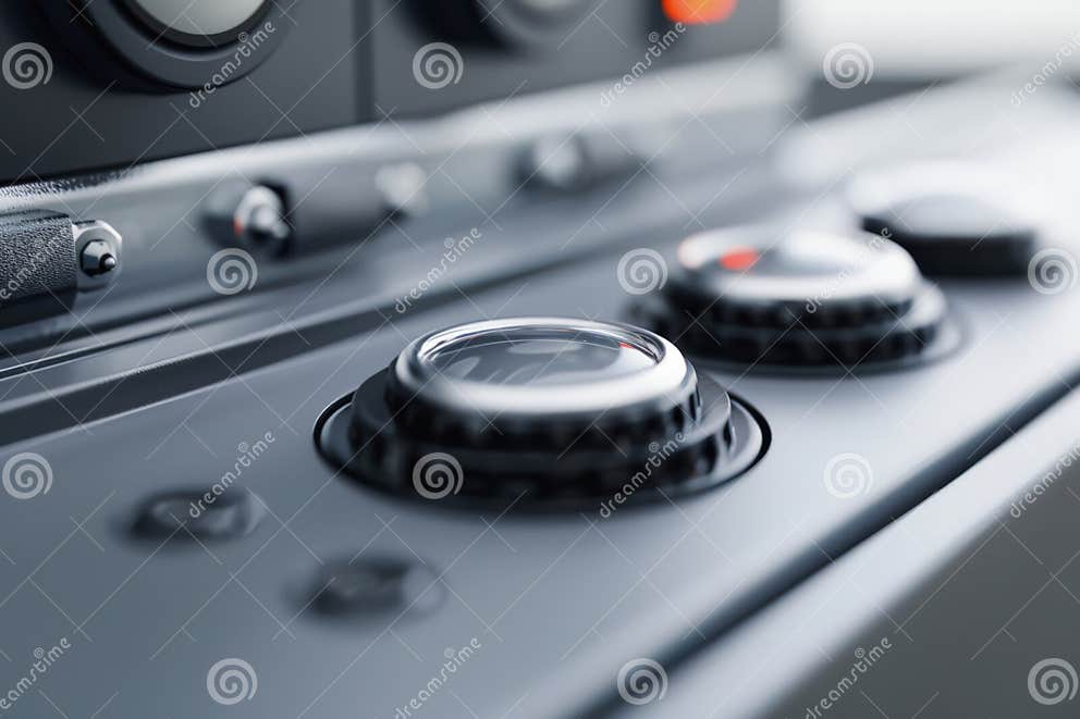 High-Tech Push-Button Control Panel Detail Stock Illustration ...