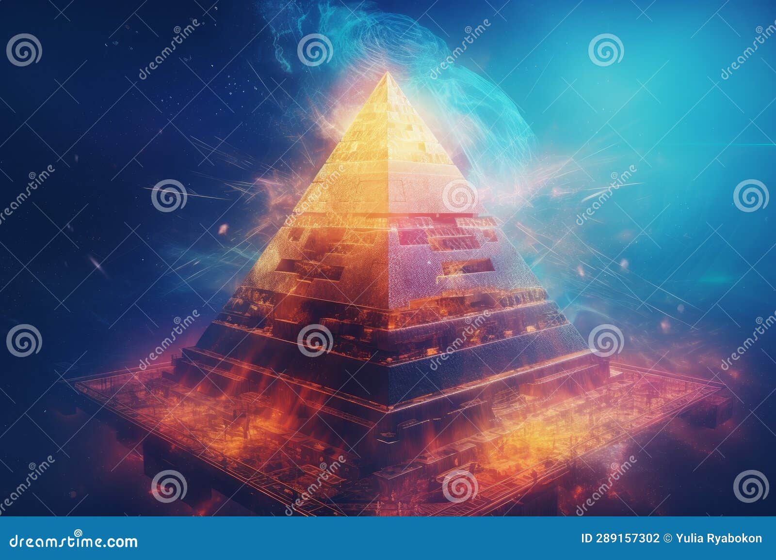 High Tech Pyramid. Generate Ai Stock Illustration - Illustration of ...