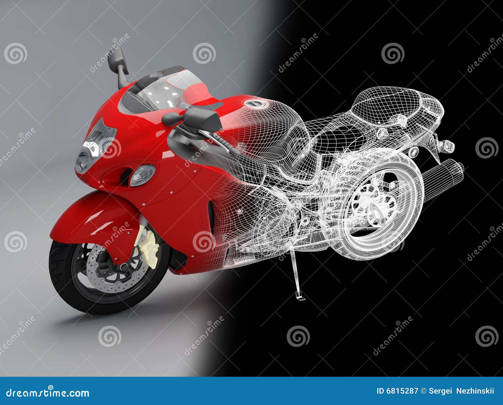 High-tech red bike stock illustration. Illustration of industry - 6815287