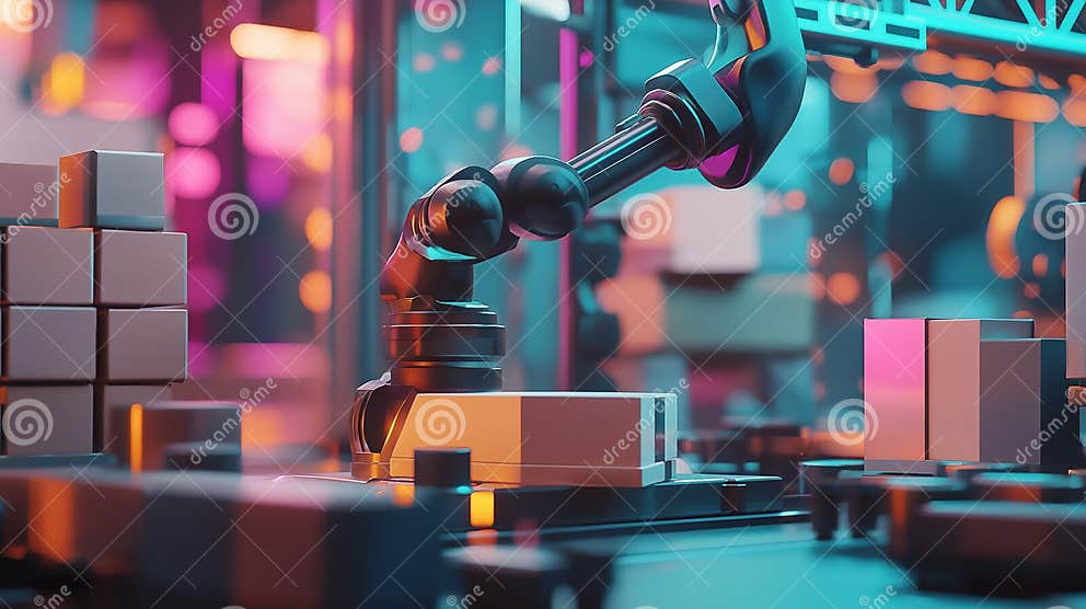 High-tech Robotic Arm Quickly Assembling Product Packages on an ...