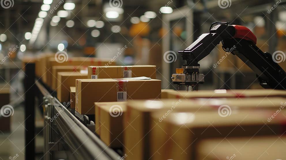 High-tech Robotic Arm Quickly Assembling Product Packages on an ...
