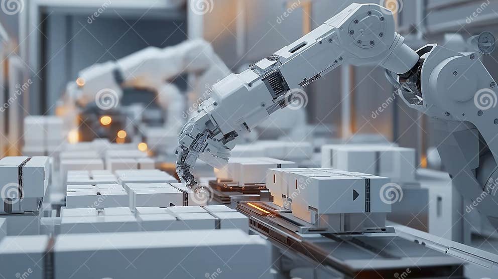 High-tech Robotic Arm Quickly Assembling Product Packages on an ...