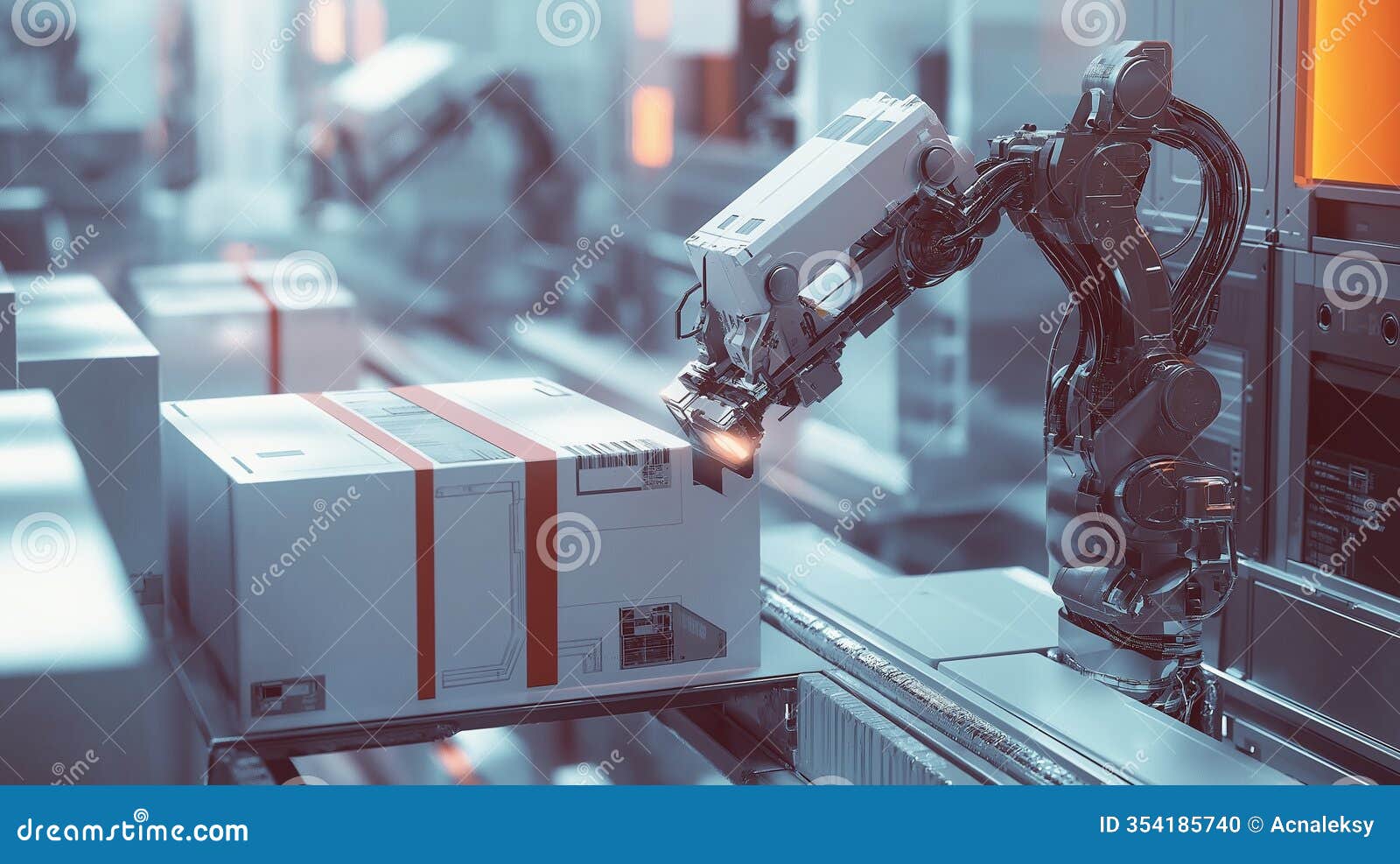 High-tech Robotic Arm Quickly Assembling Product Packages on an ...