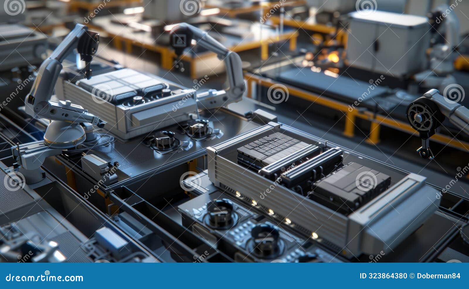 Robotic Assembly Line with Advanced Automation Technology in a Modern ...