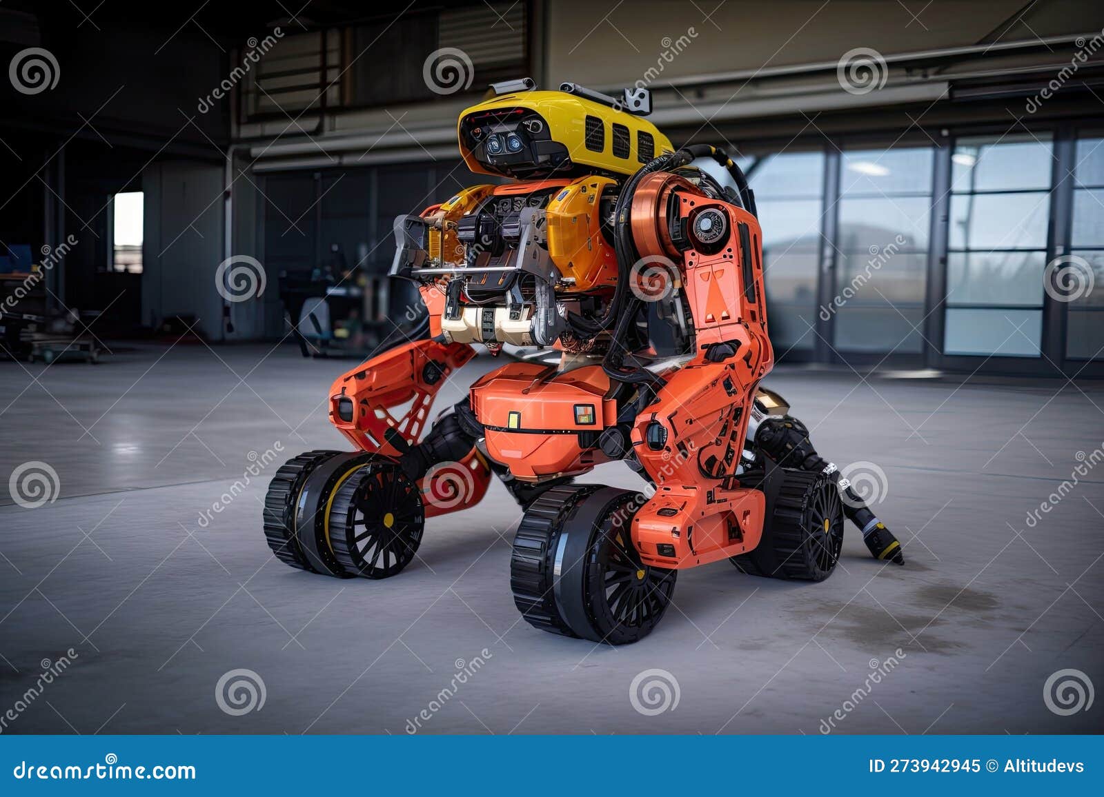 High-tech Robotic Firefighter, Equipped with Advanced Sensors and ...