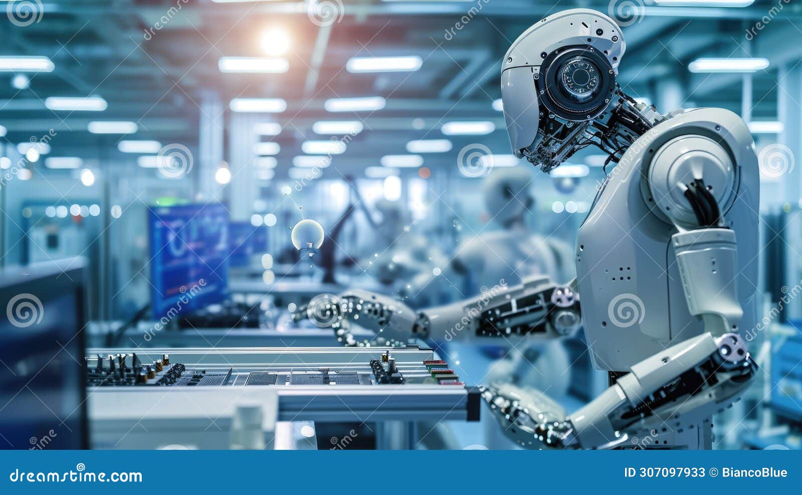 A High-tech Robotics Lab, Engineers Working on Advanced AI Machines ...