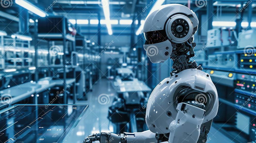 A High-tech Robotics Lab, Engineers Working on Advanced AI Machines ...