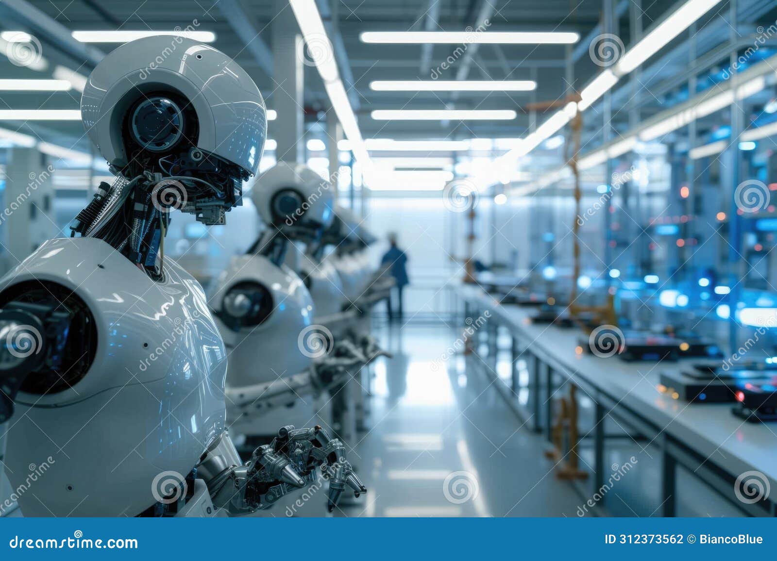 A High-tech Robotics Lab, Engineers Working on Advanced AI Machines ...