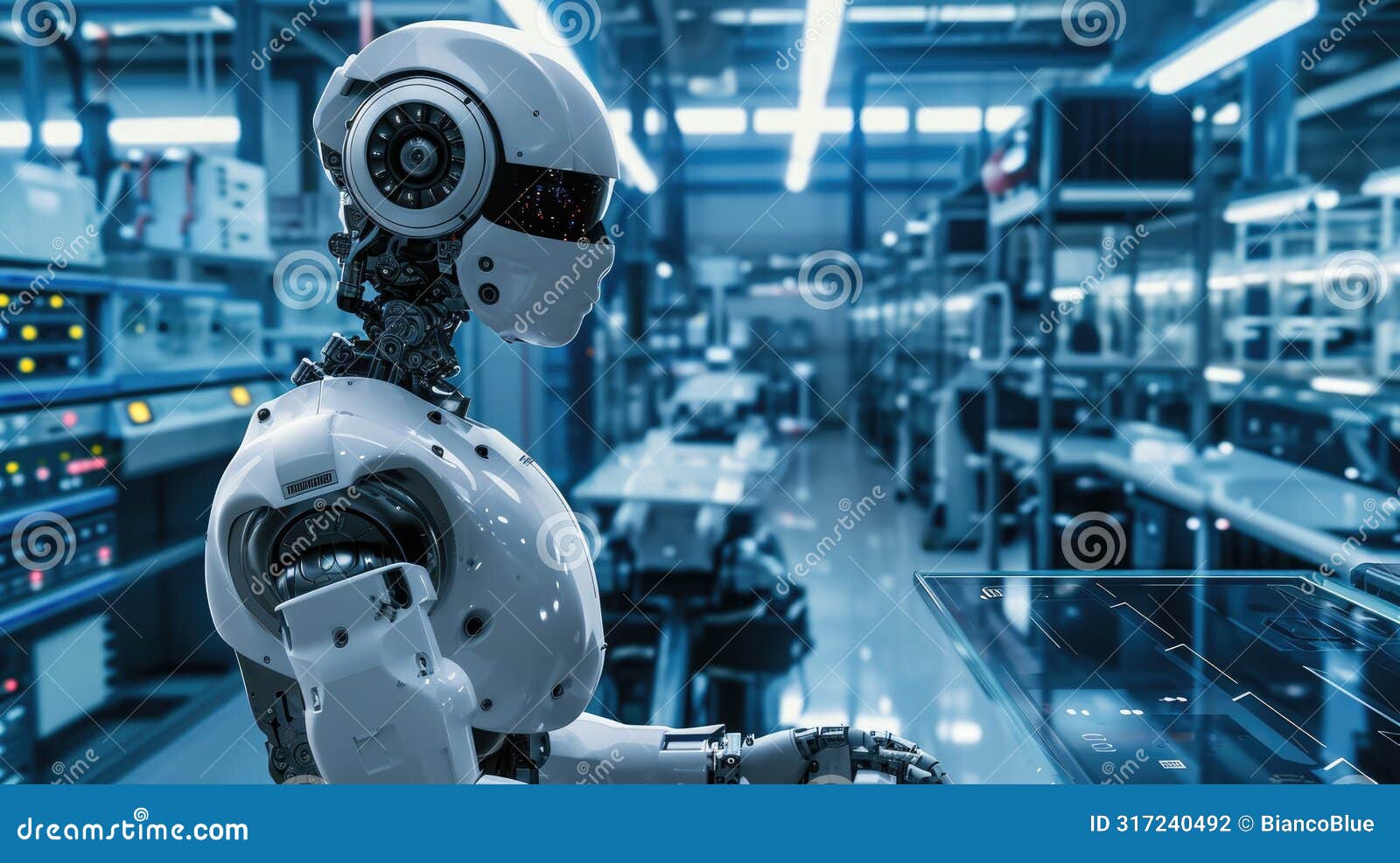 A High-tech Robotics Lab, Engineers Working on Advanced AI Machines ...