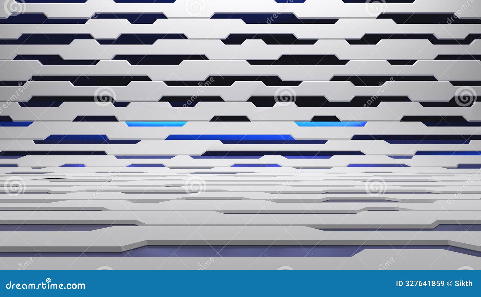 High Tech Room Background With Intricate Pattern Of Horizontal White ...