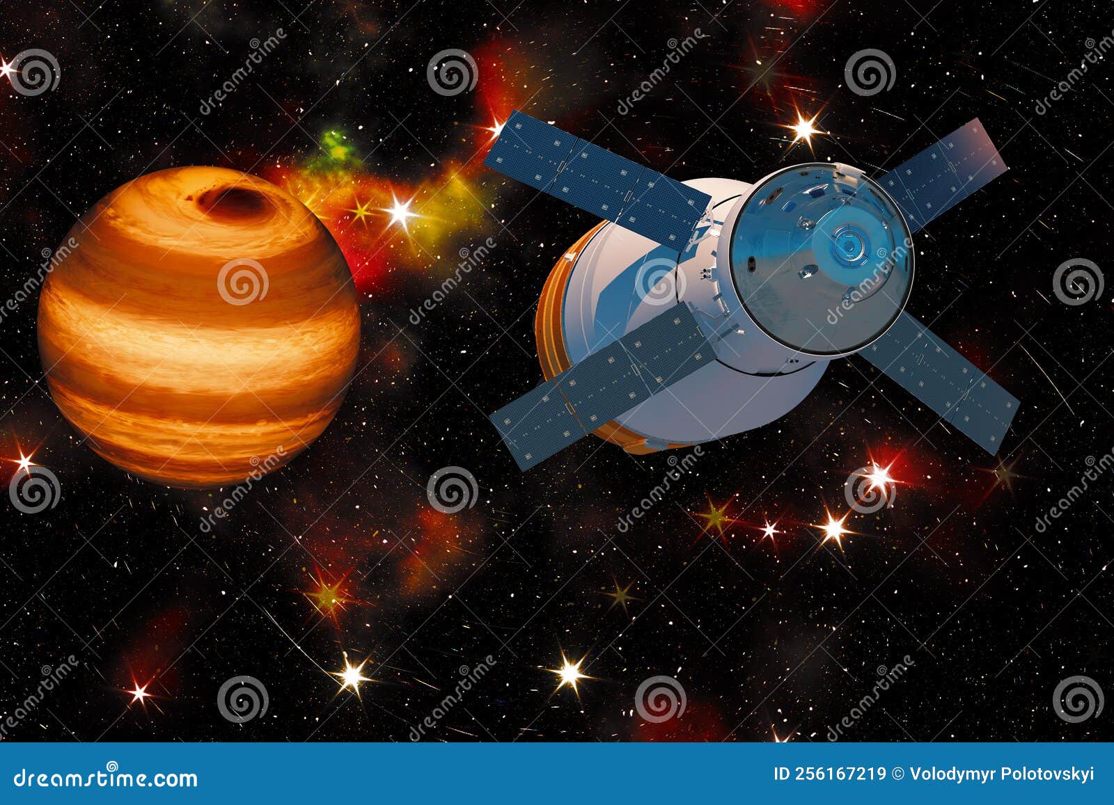 A High-tech Satellite Observes an Exoplanet.the Elements of this Image ...