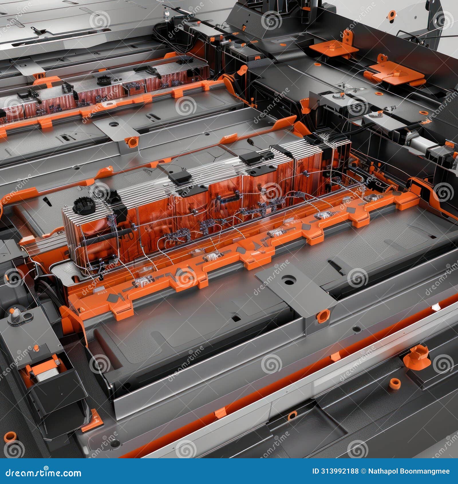 High-tech Schematic of Battery System, Generative Ai Stock Illustration ...