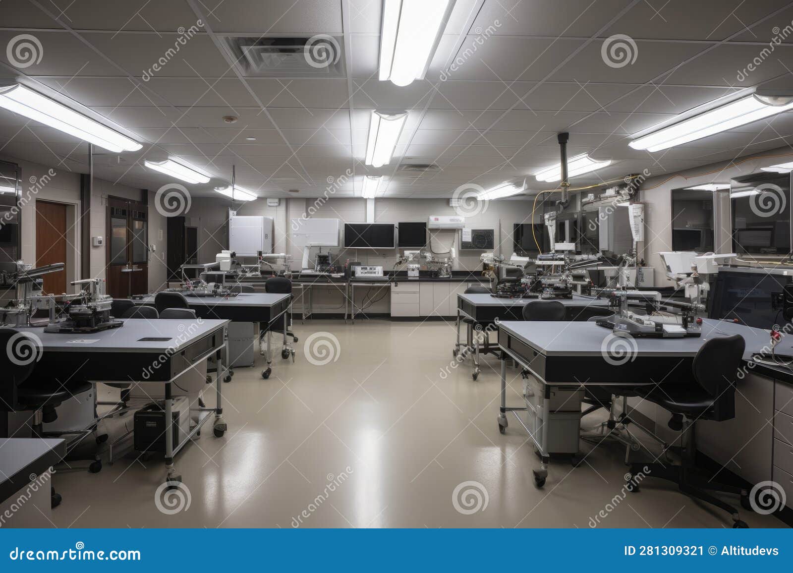 High-tech Science Lab with Computers, Microscopes, and Other Advanced ...