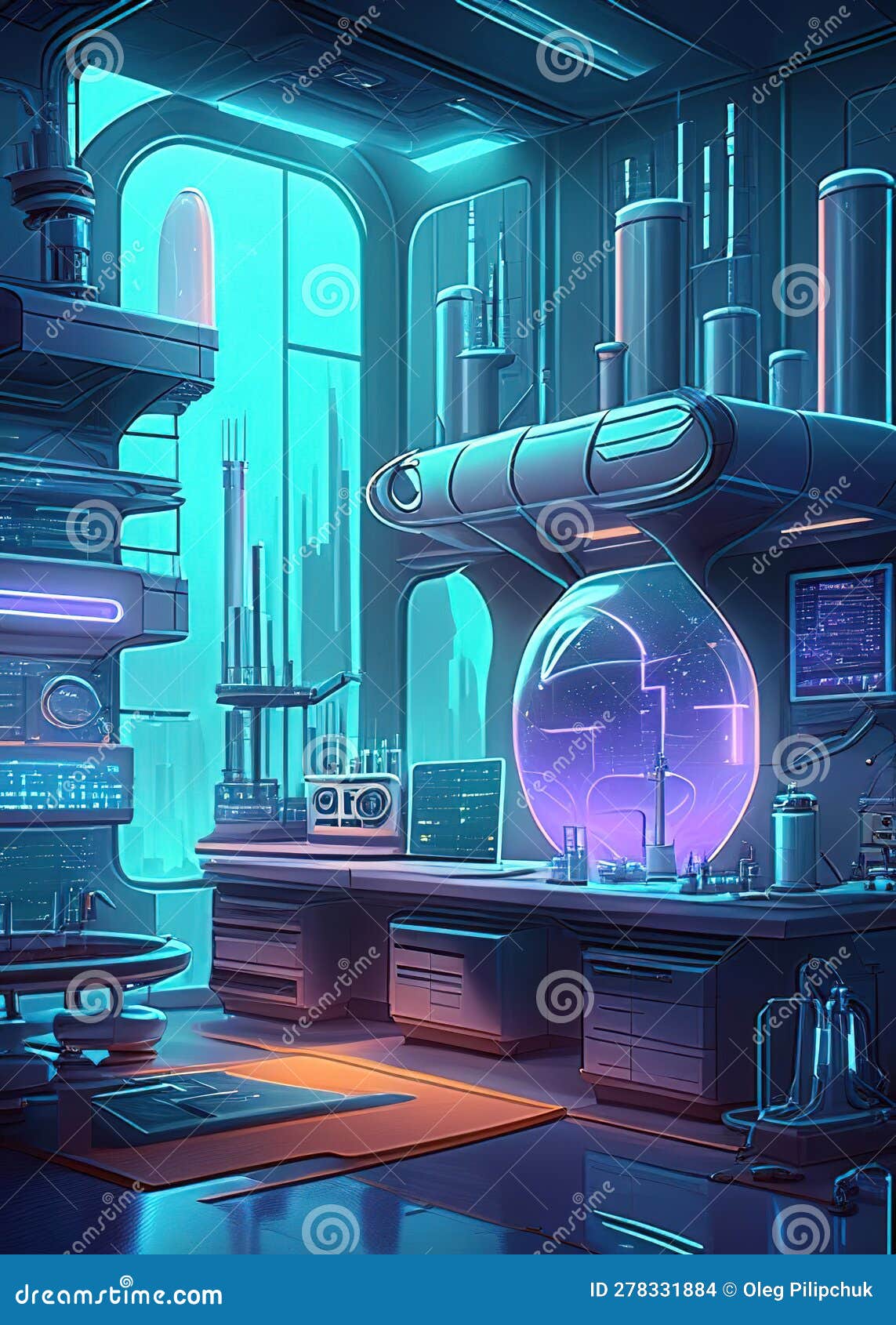 High-tech Science Laboratory with Unique Equipment Stock Photo - Image ...