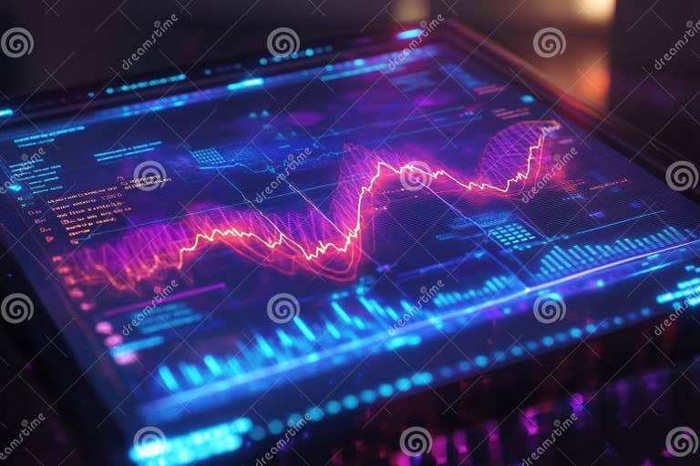 A High-tech Screen Displays Dynamic DNA Analysis Data with Colorful Waveforms and Graphs in a ...
