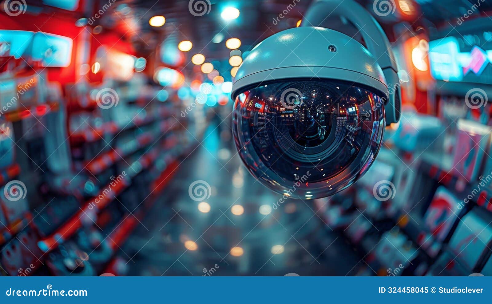 High-tech Security Camera in a Modern Store, Generative AI Stock Image ...