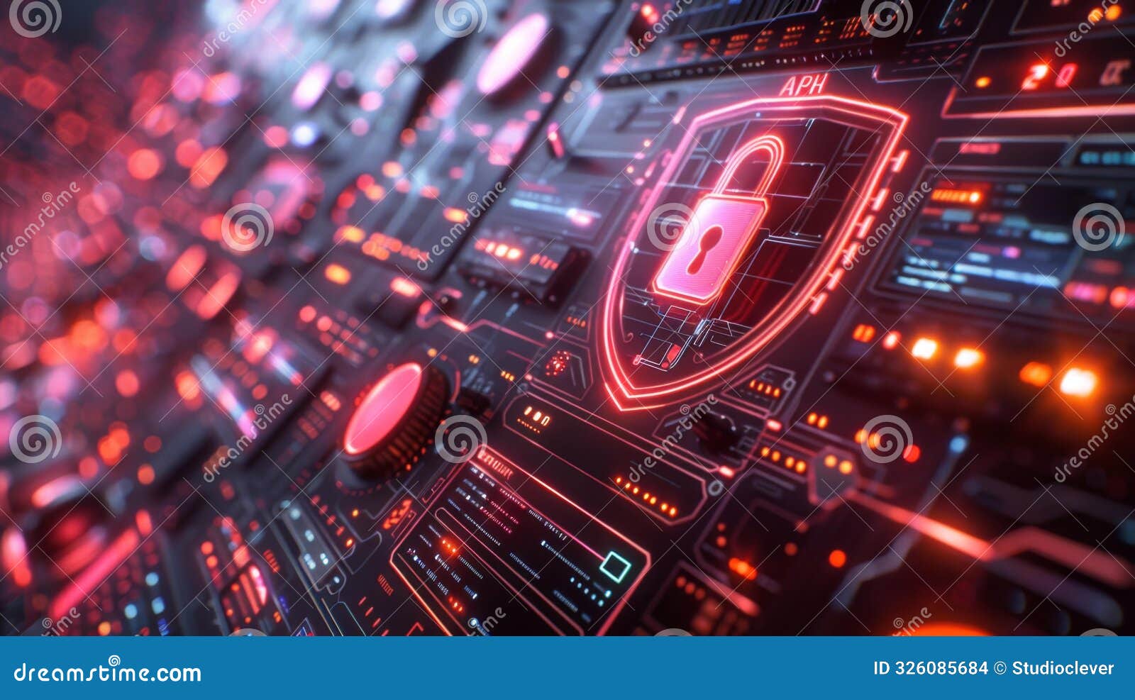 High-Tech Security Interface - Generative AI Stock Illustration ...