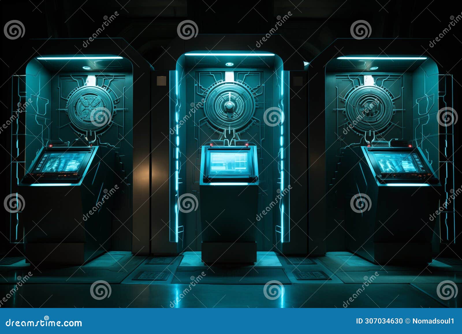 High-tech Security Panel with Biometric Scanners, Controlling Access To ...