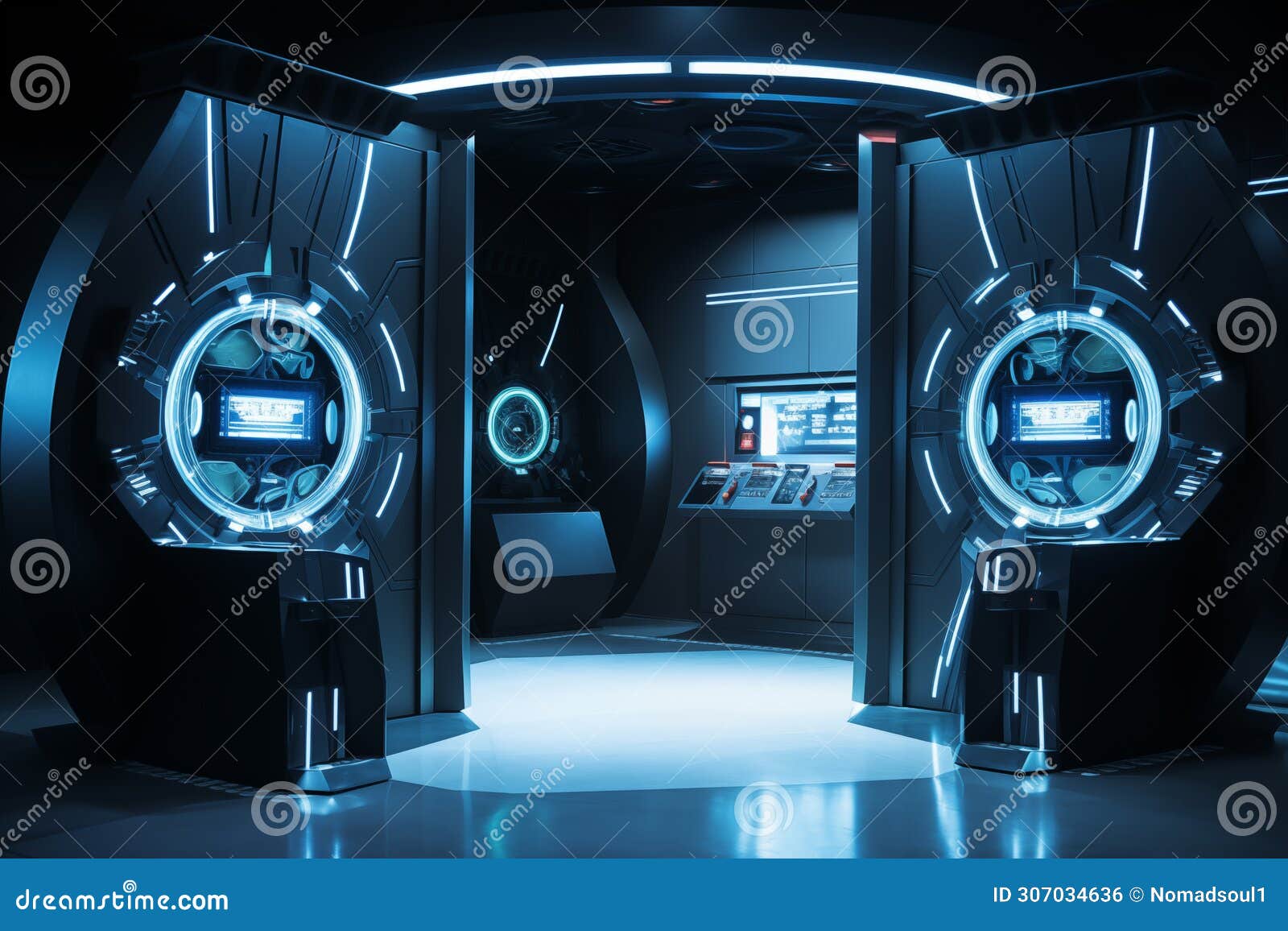 High-tech Security Panel with Biometric Scanners, Controlling Access To ...