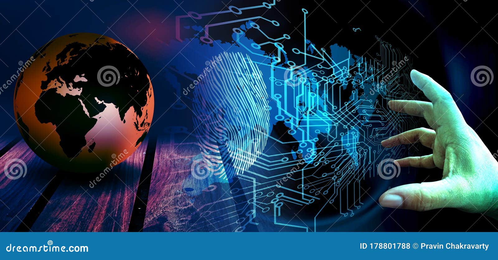 High-tech Security Technology Background.Global Digital Technology ...