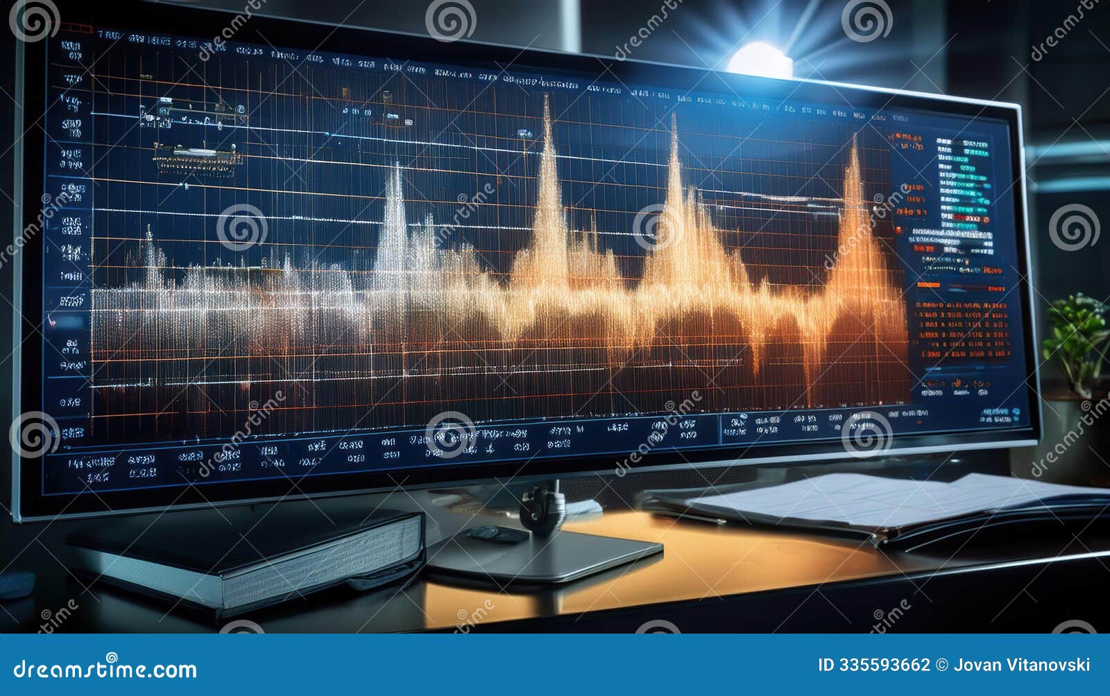 High-tech Seismograph Displaying Detailed Earthquake Data Visualization ...