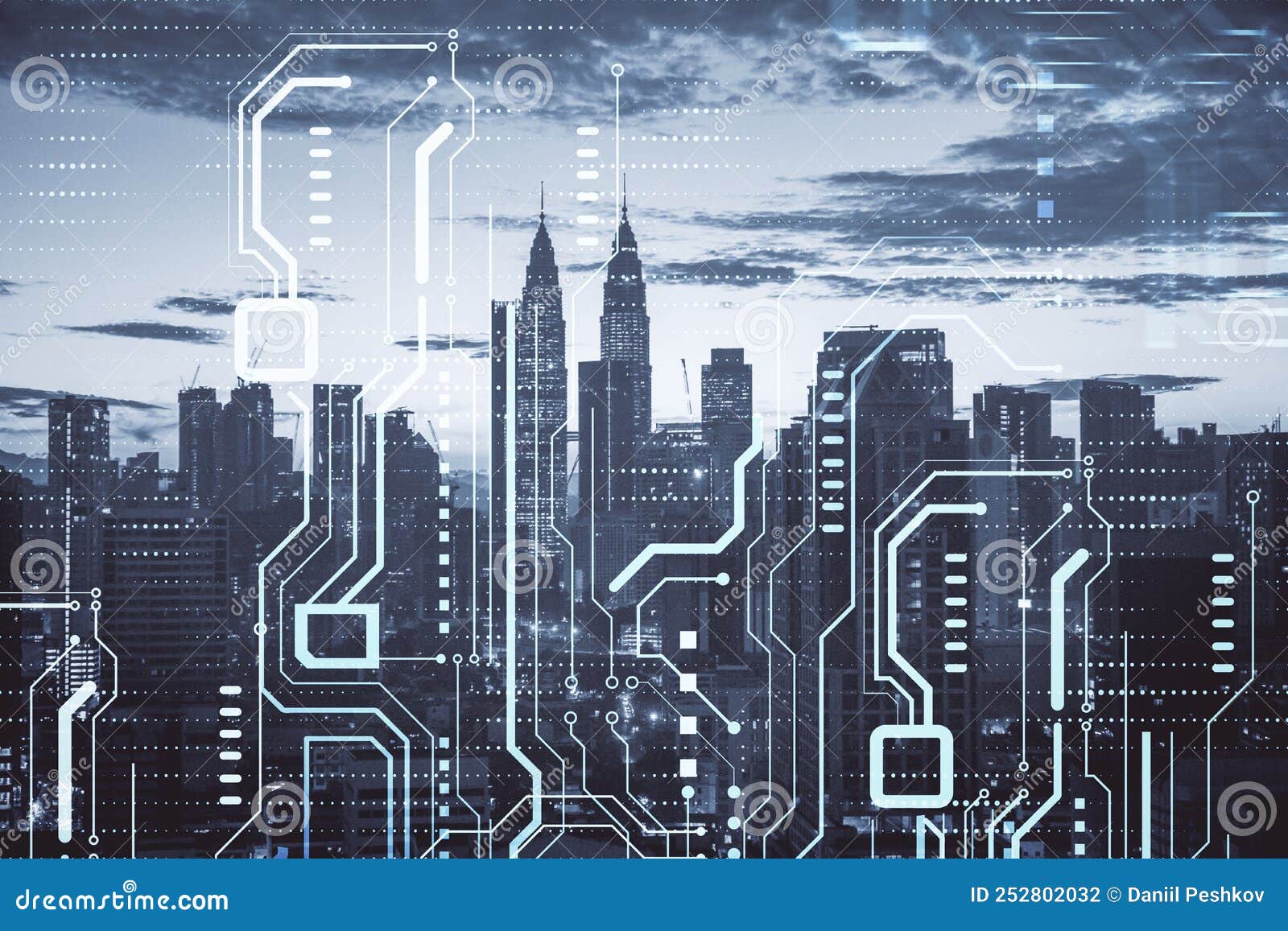High-tech Sensor Circuit Board Panel. Technology and Digital ...