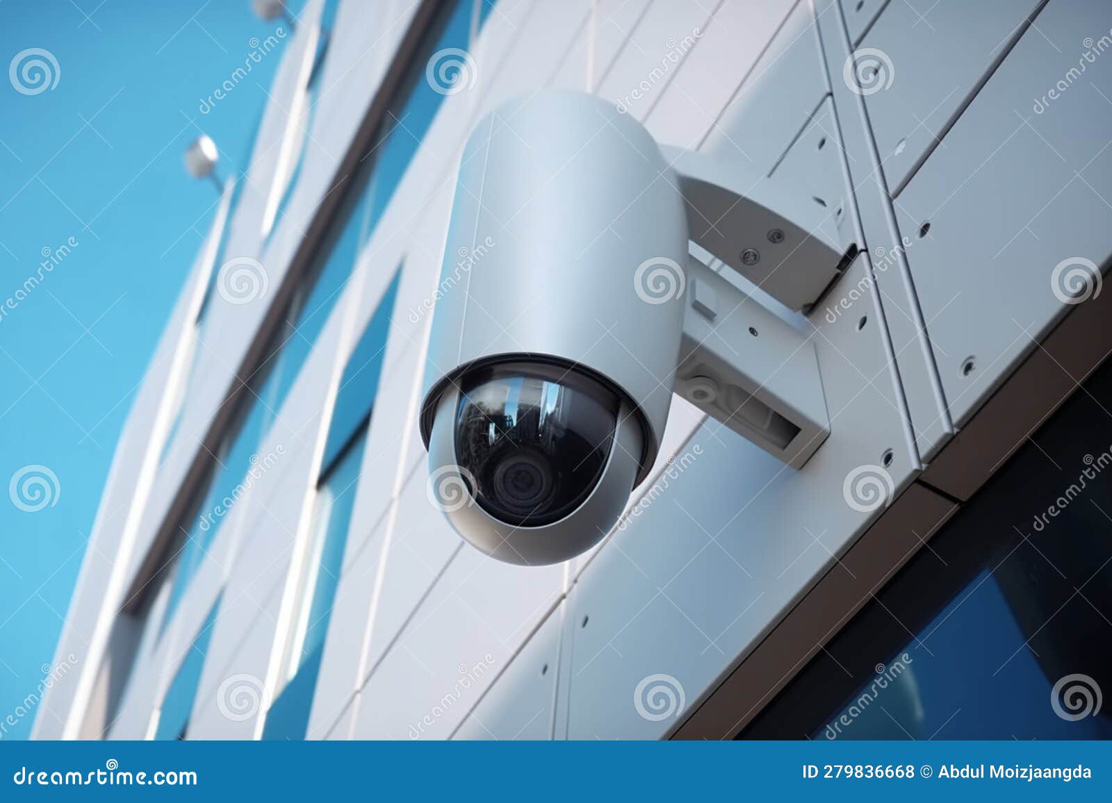 High-tech Sentry, Camera Affixed To the Modern Building S Front Stock ...