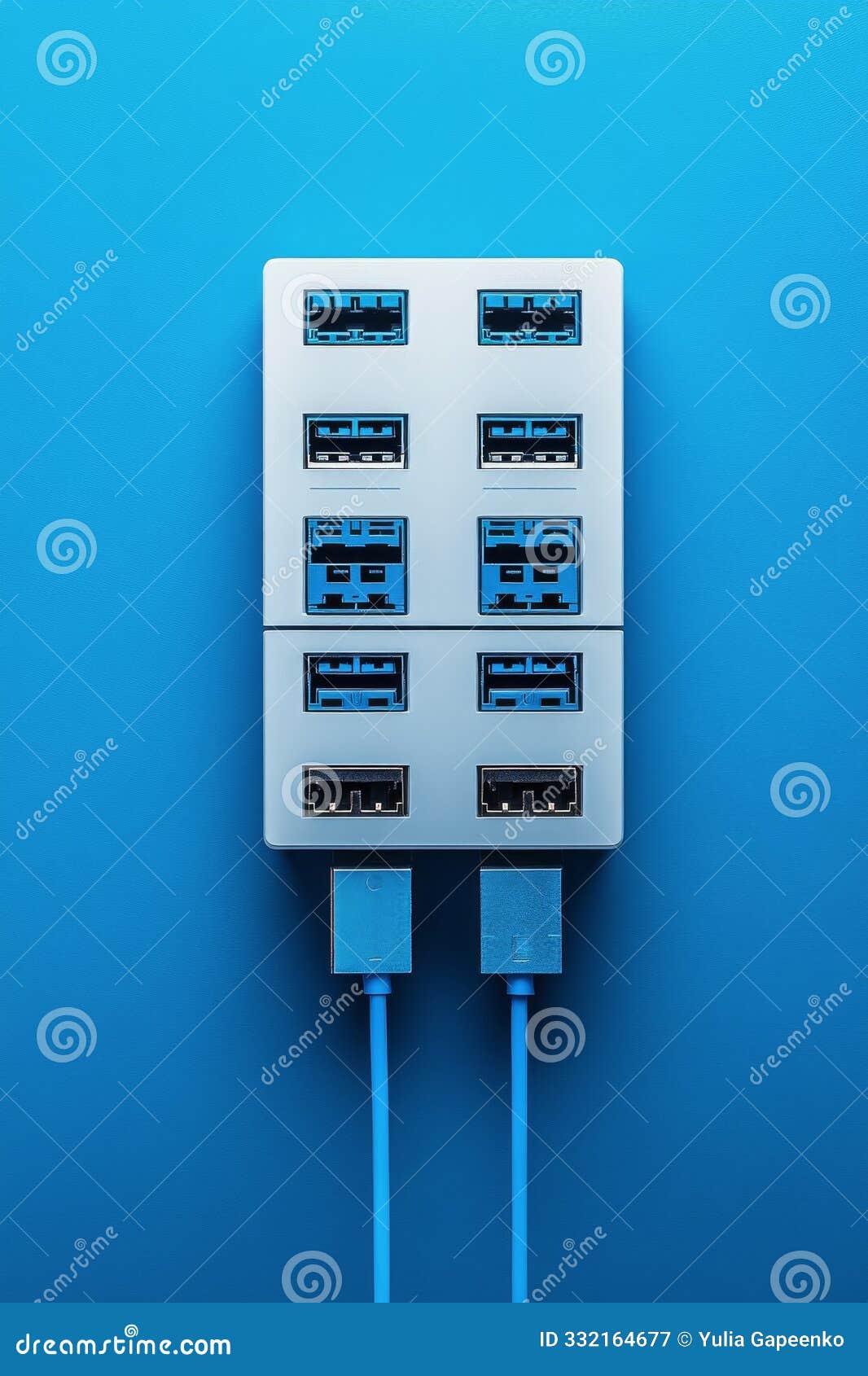 High-tech Server Rack with Illuminated Components Against a Blue ...