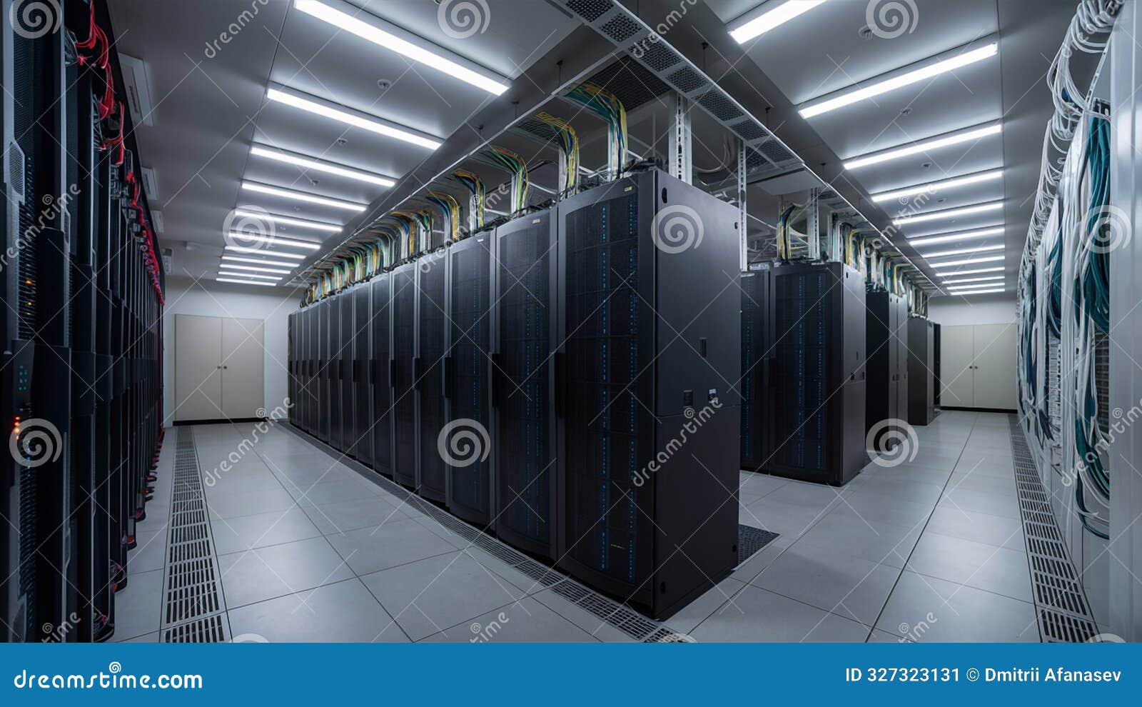 Modern High-Tech Server Room with Cybersecurity Equipment Stock ...