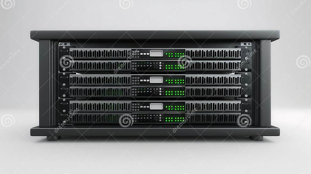 High-Tech Server Room. Modern Server Providing Data and Services To ...
