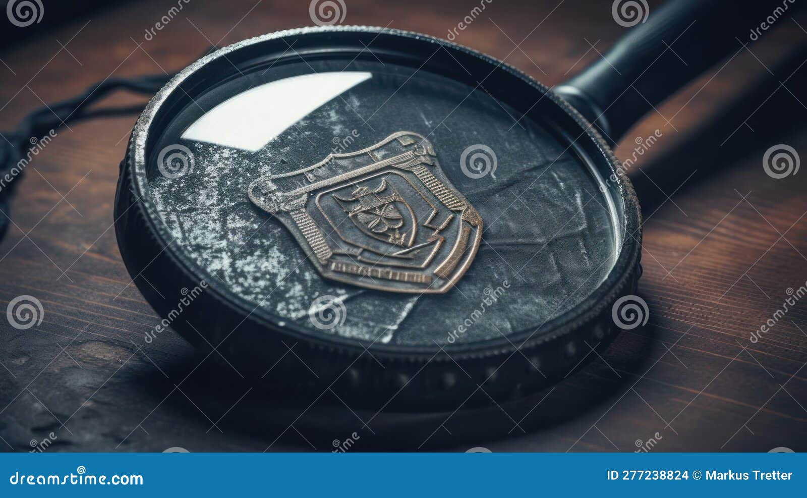 A Shield With A Magnifying Glass Representing The Thorough Inspection ...