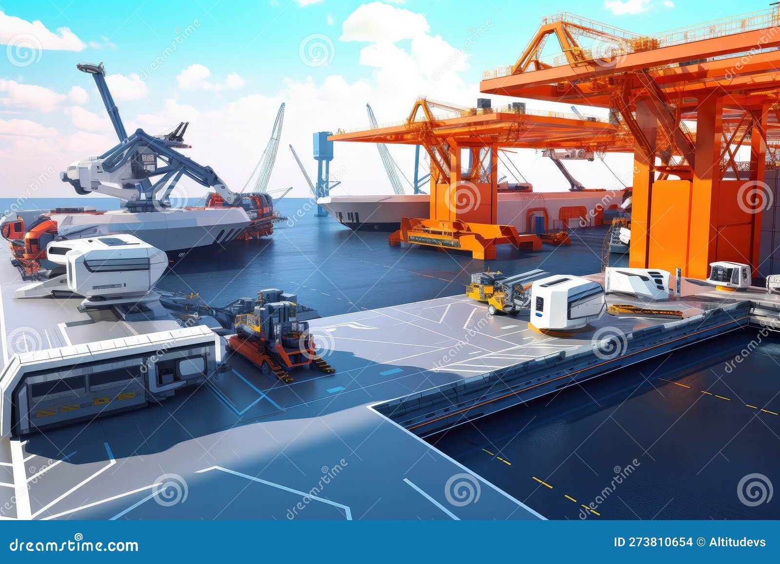High-tech Shipyard, with Robots and Advanced Machinery Used for ...