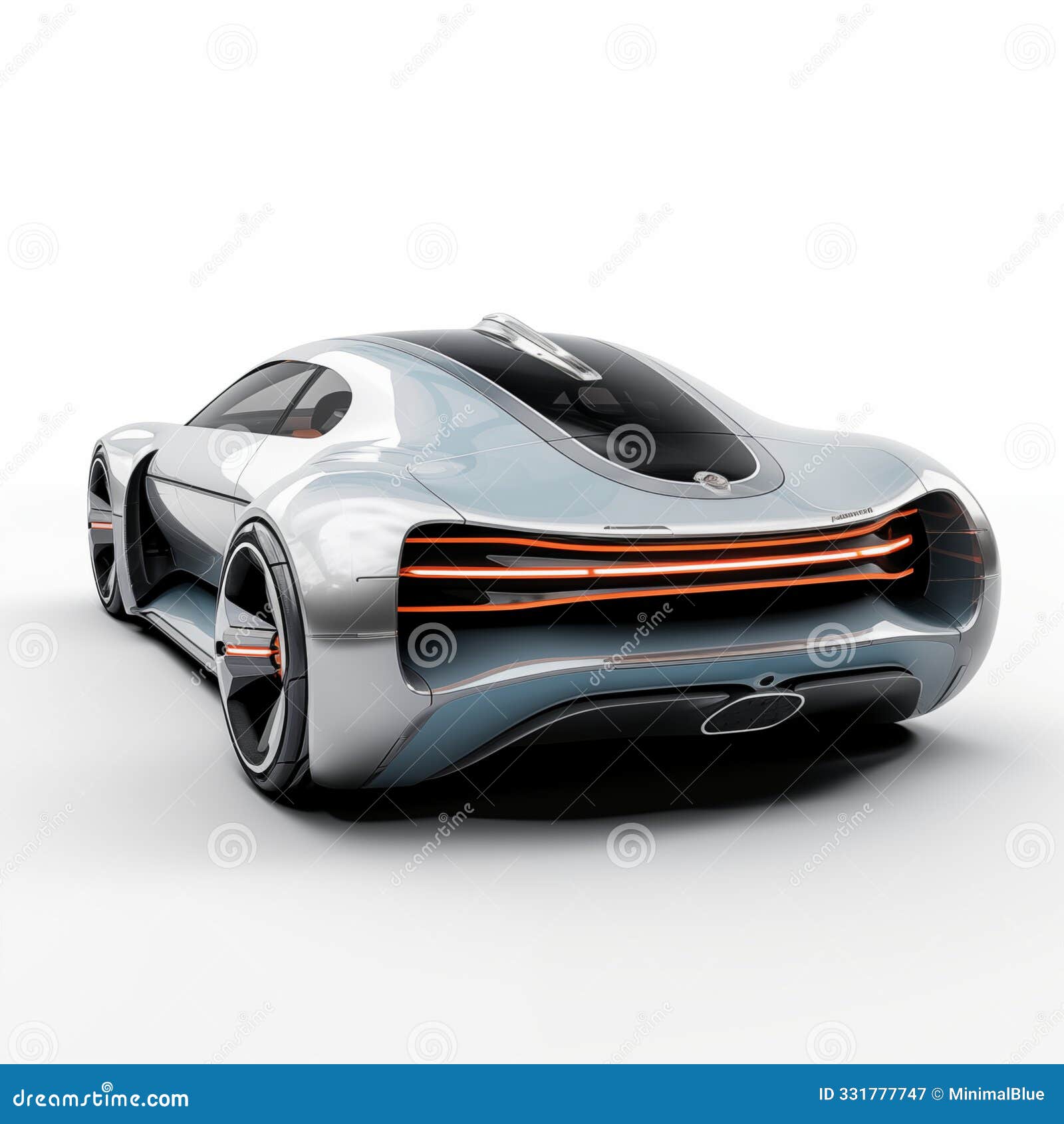 A High-Tech Silver Concept Car with Aerodynamic Features and Modern ...