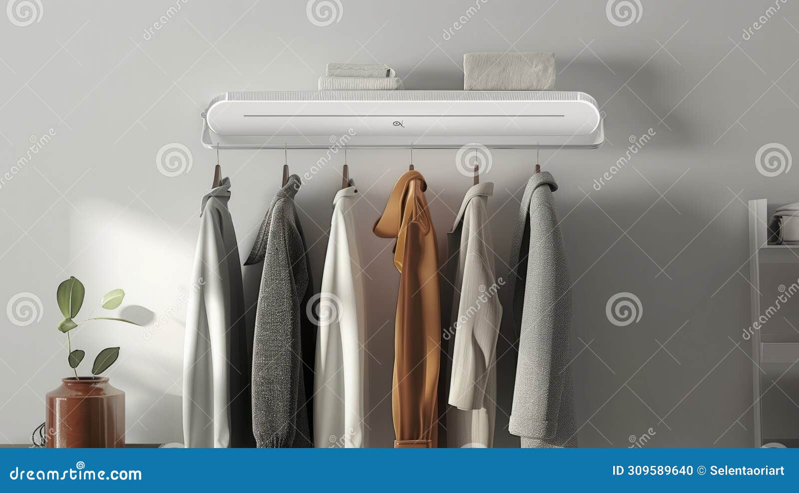 High-Tech Smart Clothes Hanger for Modern Entryways Stock Illustration ...