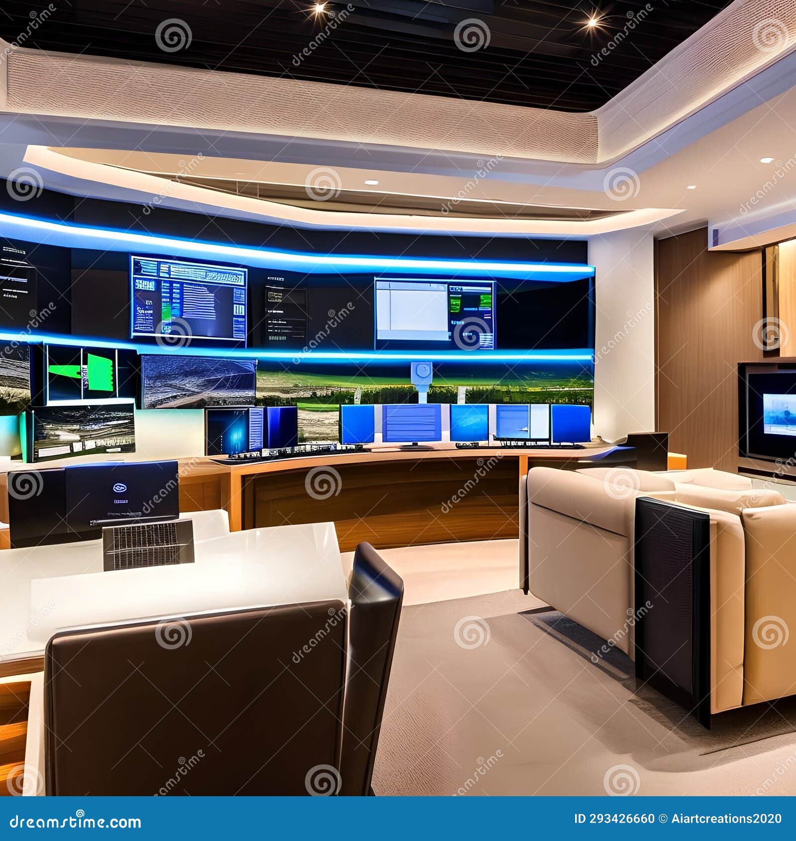 A High-tech, Smart Home Automation Control Room with Touchscreens ...