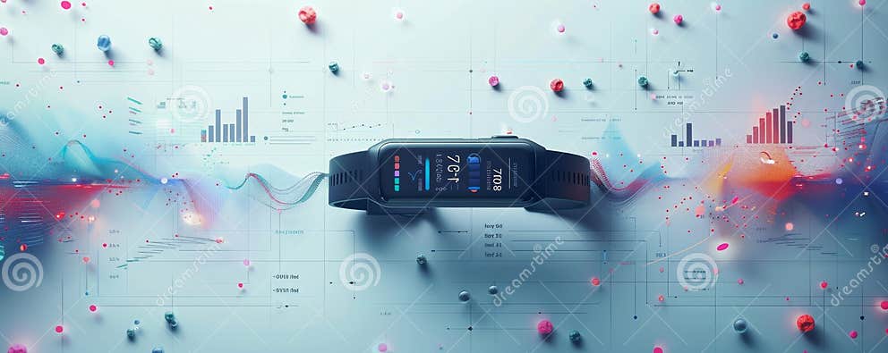 High-tech Smartwatch Advertisement Concept with Global Data Integration ...
