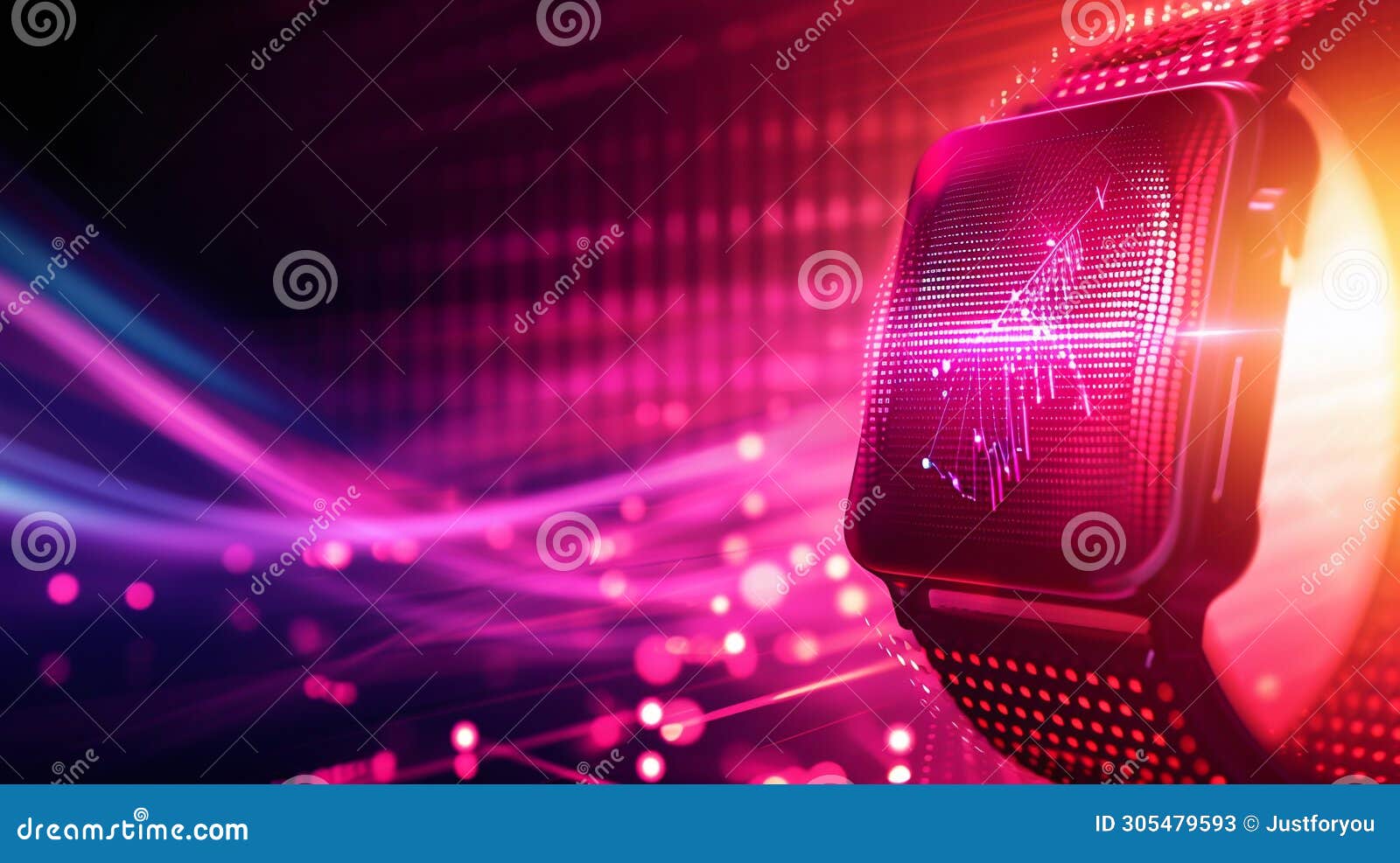 High-Tech Smartwatch with Futuristic Interface. Generative Ai Stock ...