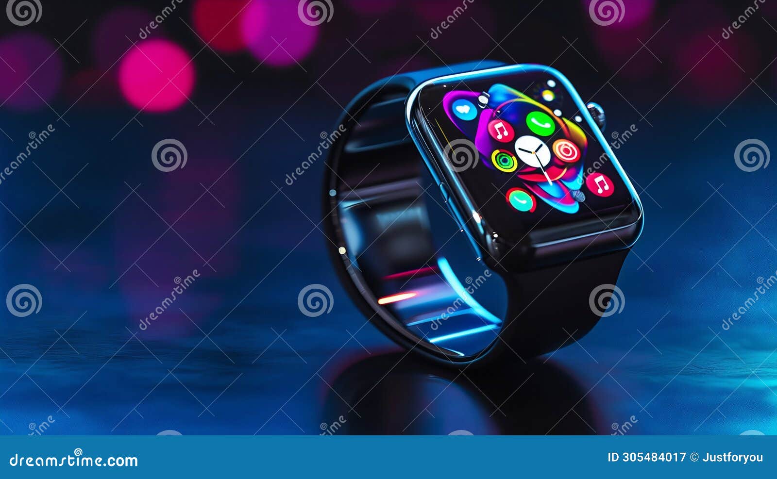 High-Tech Smartwatch with Futuristic Interface. Generative Ai Stock ...