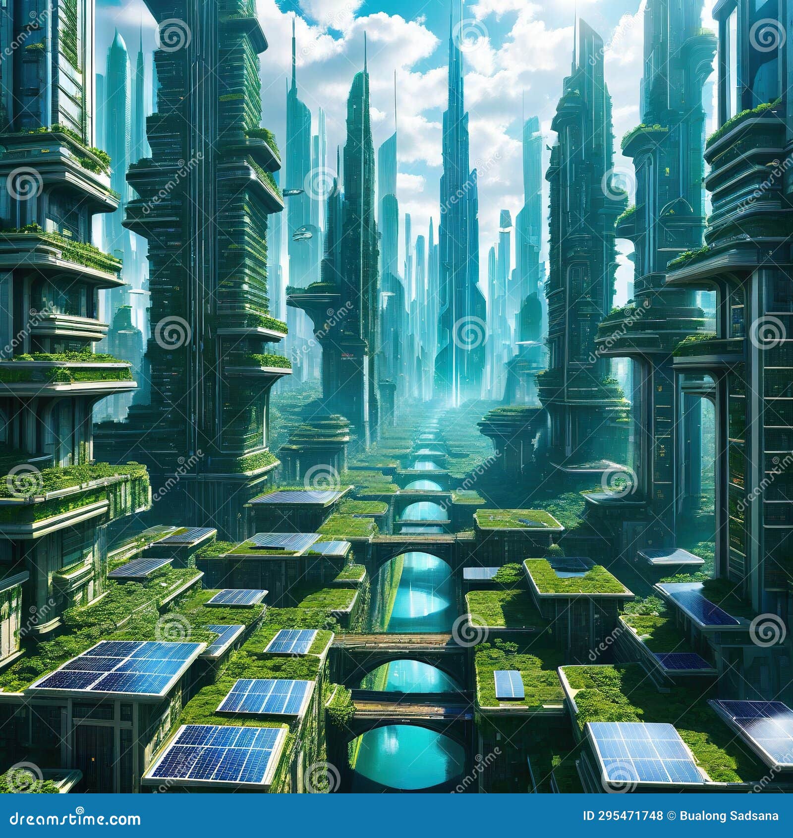 High Tech Solarpunk Utopicity Metropolis in the Amazon in the Future ...