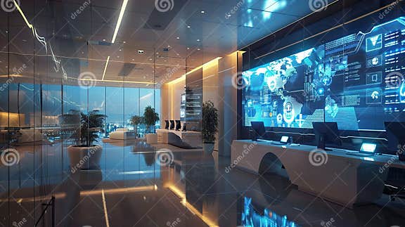 High-Tech it Solutions Office Space Featuring Advanced Data ...