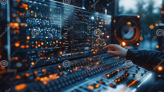 High-tech Sound and Light Interface Stock Image - Image of tech, coding ...