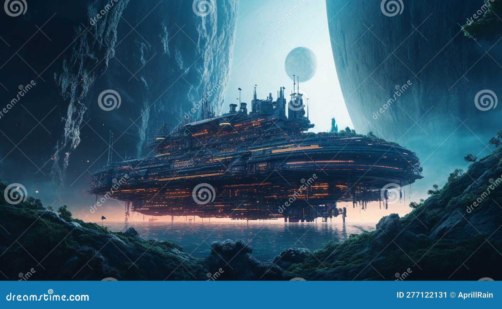 A High-tech Spaceship of a Highly Developed Civilization Stock ...