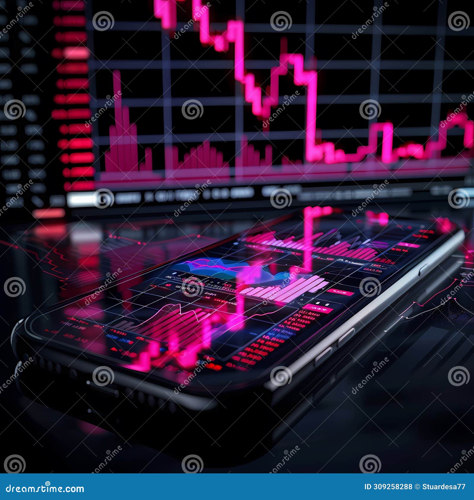 High-Tech Stock Market Tracking AI Generative Stock Photo - Image of ...