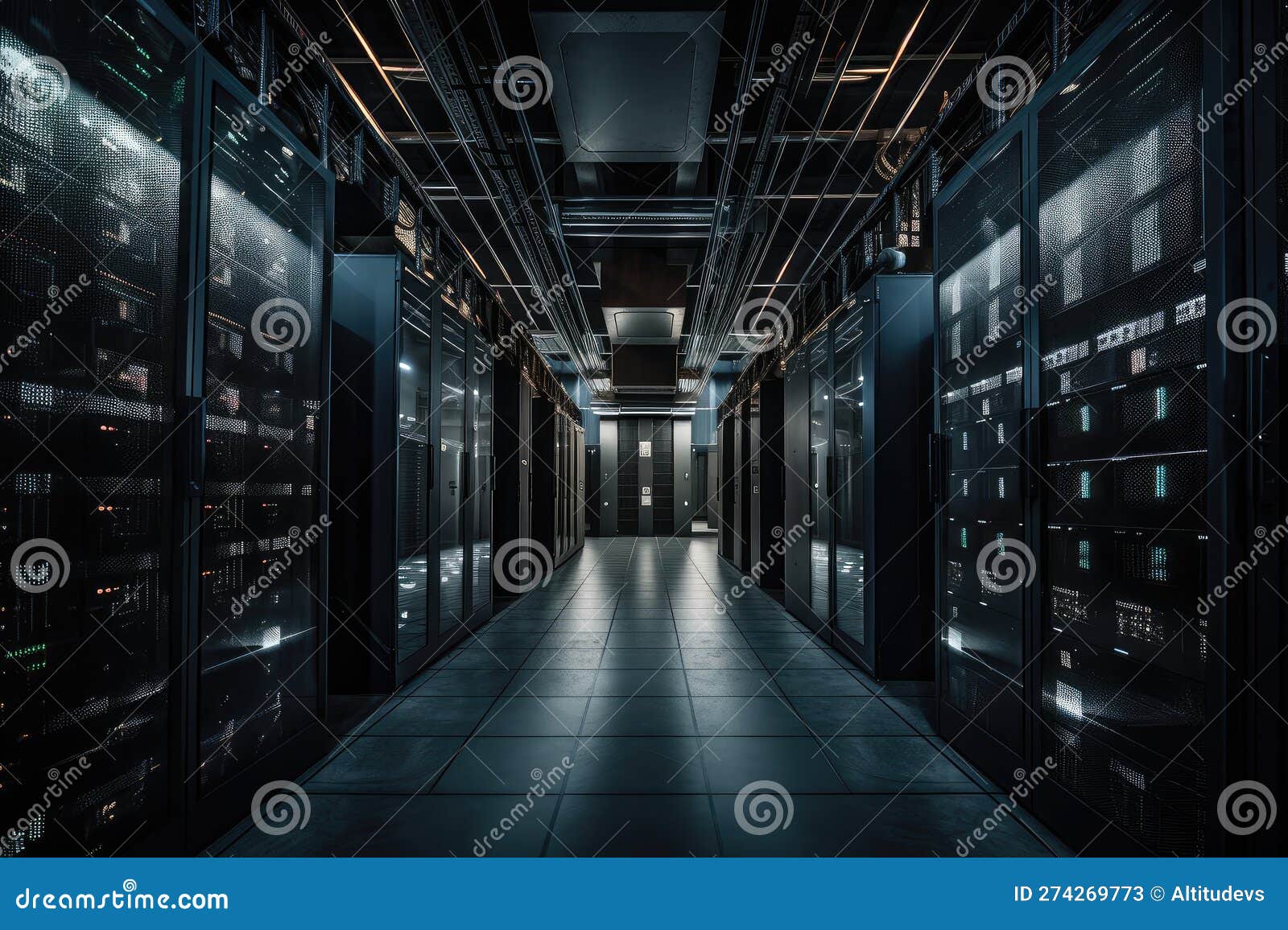 High-tech Storage Facility with Massive Servers, Backup Systems, and ...